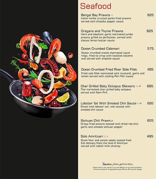 Menu at Marquis - Radisson Blu, Bengaluru