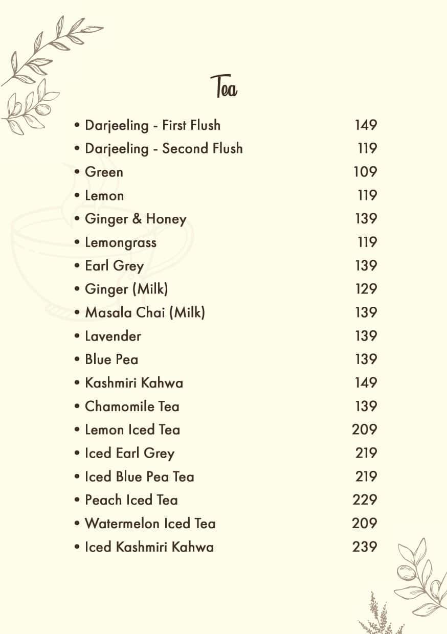 Menu of Hygge, Garia, Kolkata
