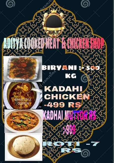 Menu of Aditya Cooked Meat & Chicken Shop, Pushpanjali, New Delhi
