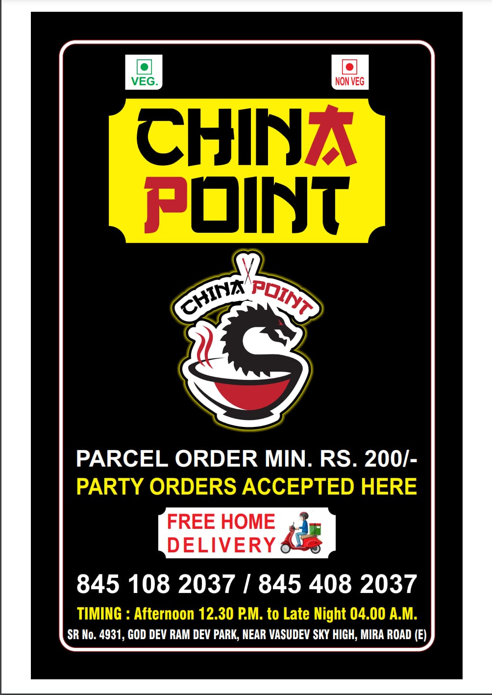 Menu of China Point, Mira Road, Mumbai