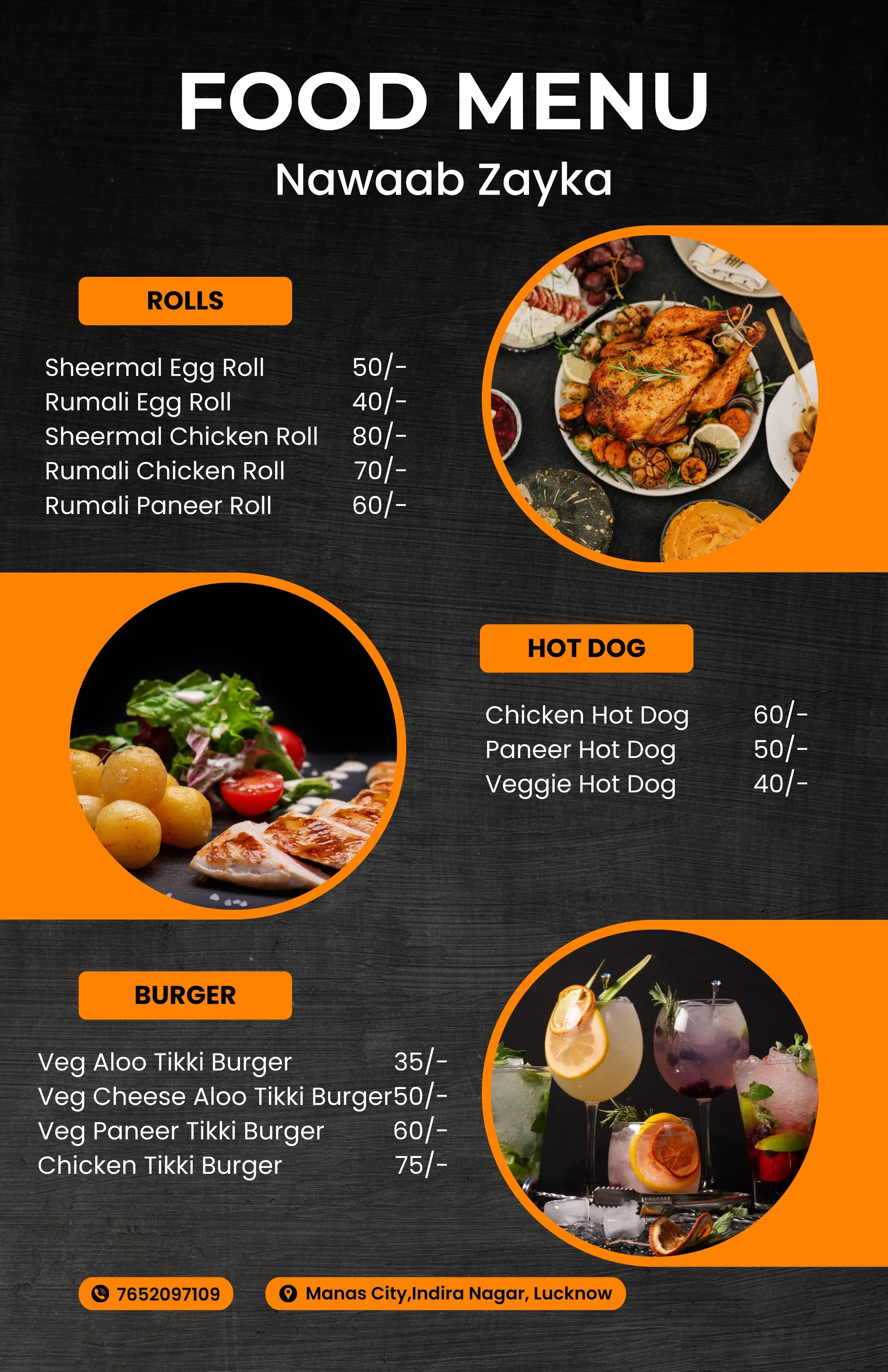 Menu of Nawaab Zayka, Indira Nagar, Lucknow