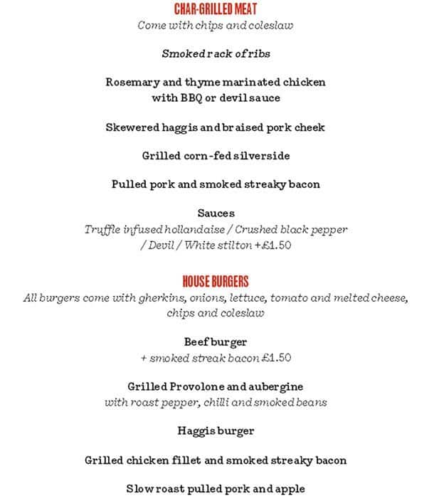 Menu at Esca cafe, London, 160 Clapham High St