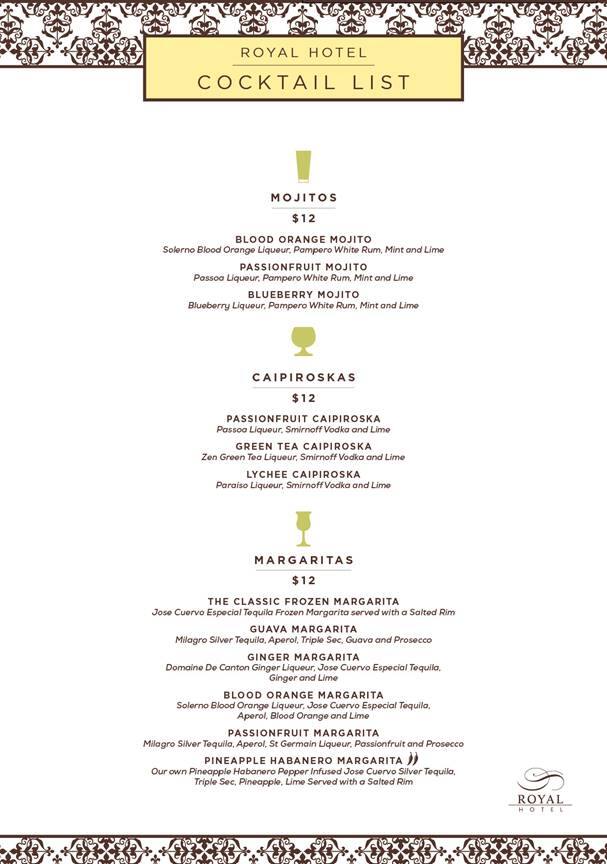 Menu at Royal Hotel Randwick pub & bar, Randwick