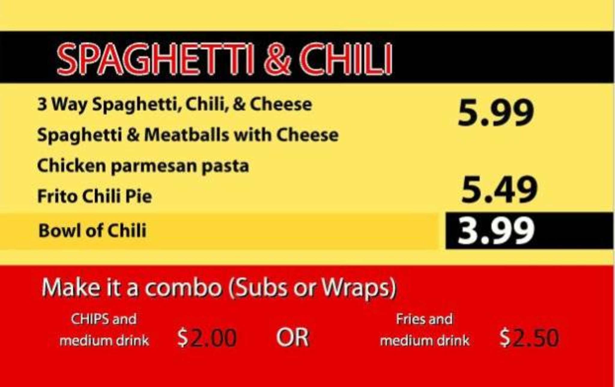 Menu at Bill & Ruth's Subs and Burgers Pryor restaurant, Pryor