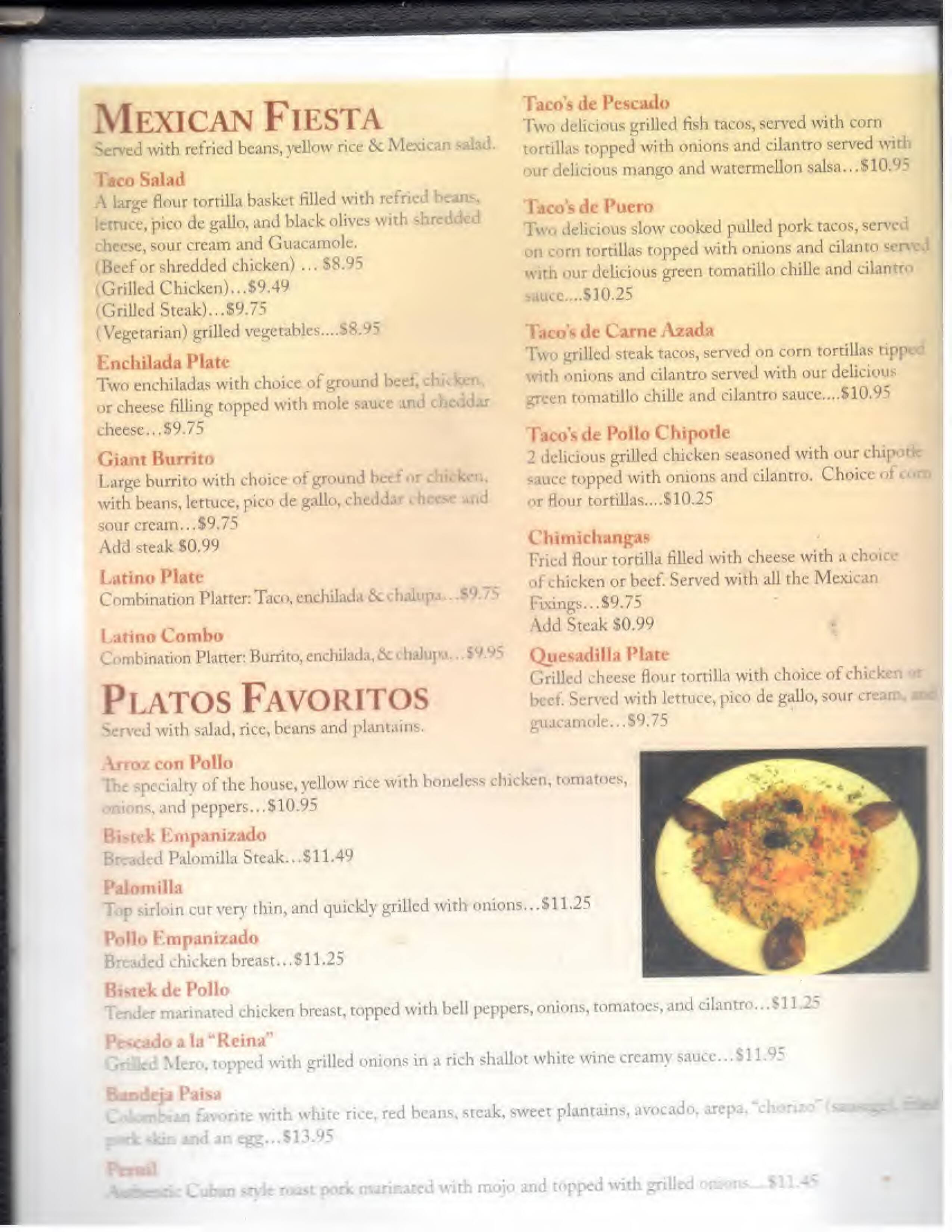 Menu at Latinos Y Mas restaurant, Ocala, S Pine Ave