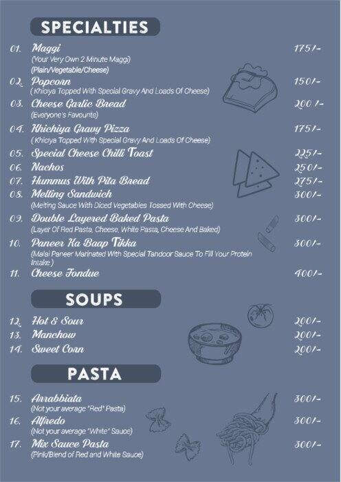 Menu at The Tuck Box, Mumbai, Bhulabhai Desai Road