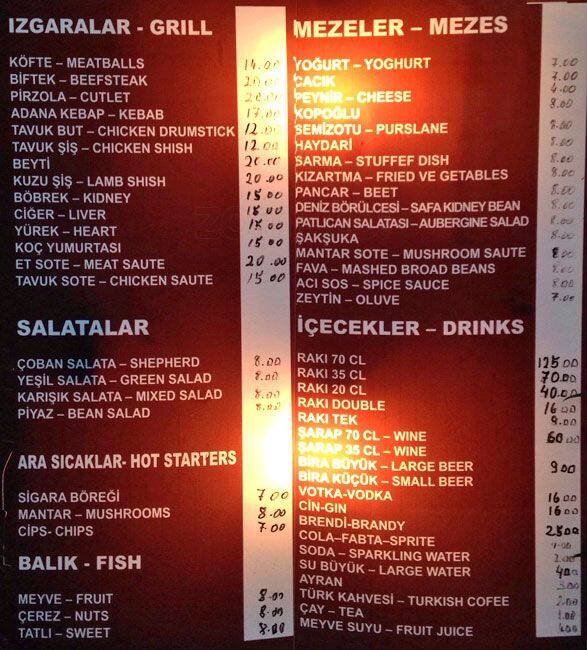 Menu at Bitez Köftecisi, Bodrum,. Sk. No:34