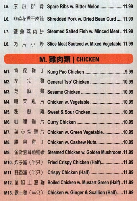 Menu at Corner 28 restaurant, New York City