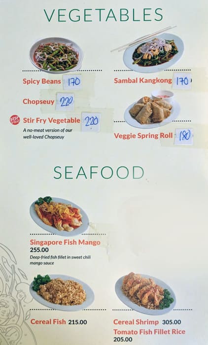 Menu at Bugis Chomp Chomp restaurant, Quezon City, 207 C Banawe St