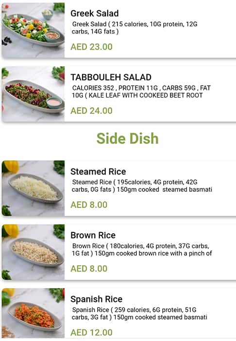 Menu at Grow Healthy Food restaurant, Dubai, Al Awqaf Al Zarooni Building