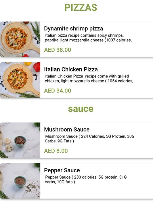 Menu at Grow Healthy Food restaurant, Dubai, Al Awqaf Al Zarooni Building