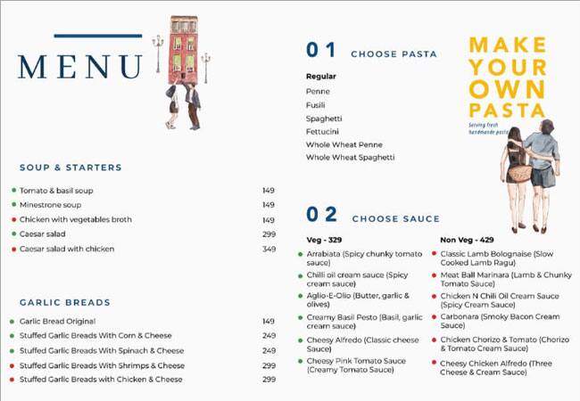 Menu of Timpano - The Pasta Shop, Rajouri Garden, New Delhi