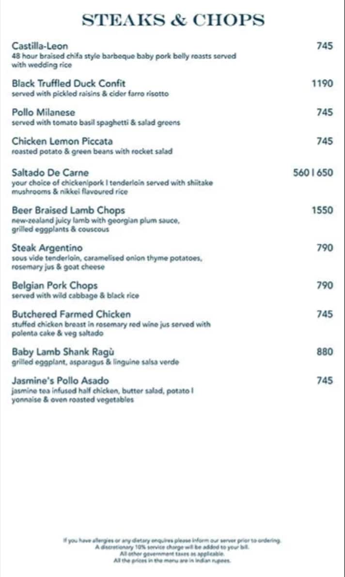 Menu of Nueva Bar & Dining, Manesar, Gurgaon