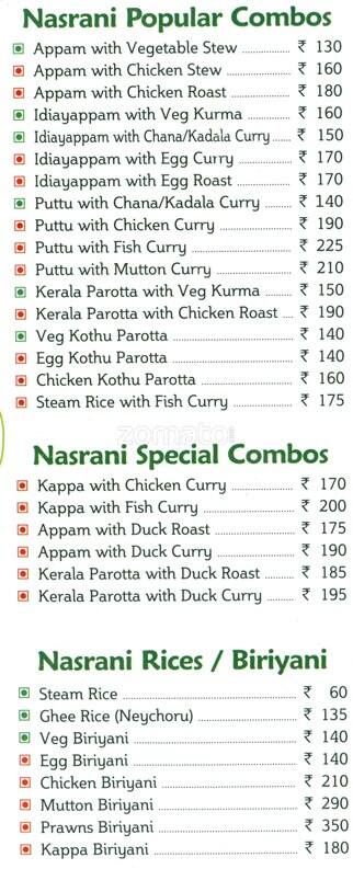 Menu at Nasrani, Thane, 2nd Floor