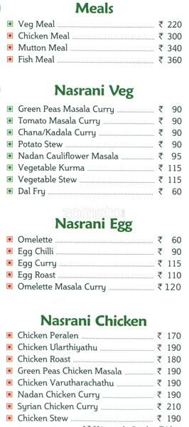 Menu at Nasrani, Thane, 2nd Floor