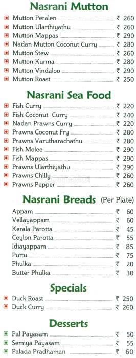 Menu at Nasrani, Thane, 2nd Floor