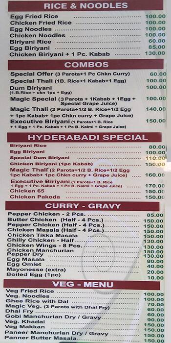 Menu at Kabab Magic, Bengaluru, 1