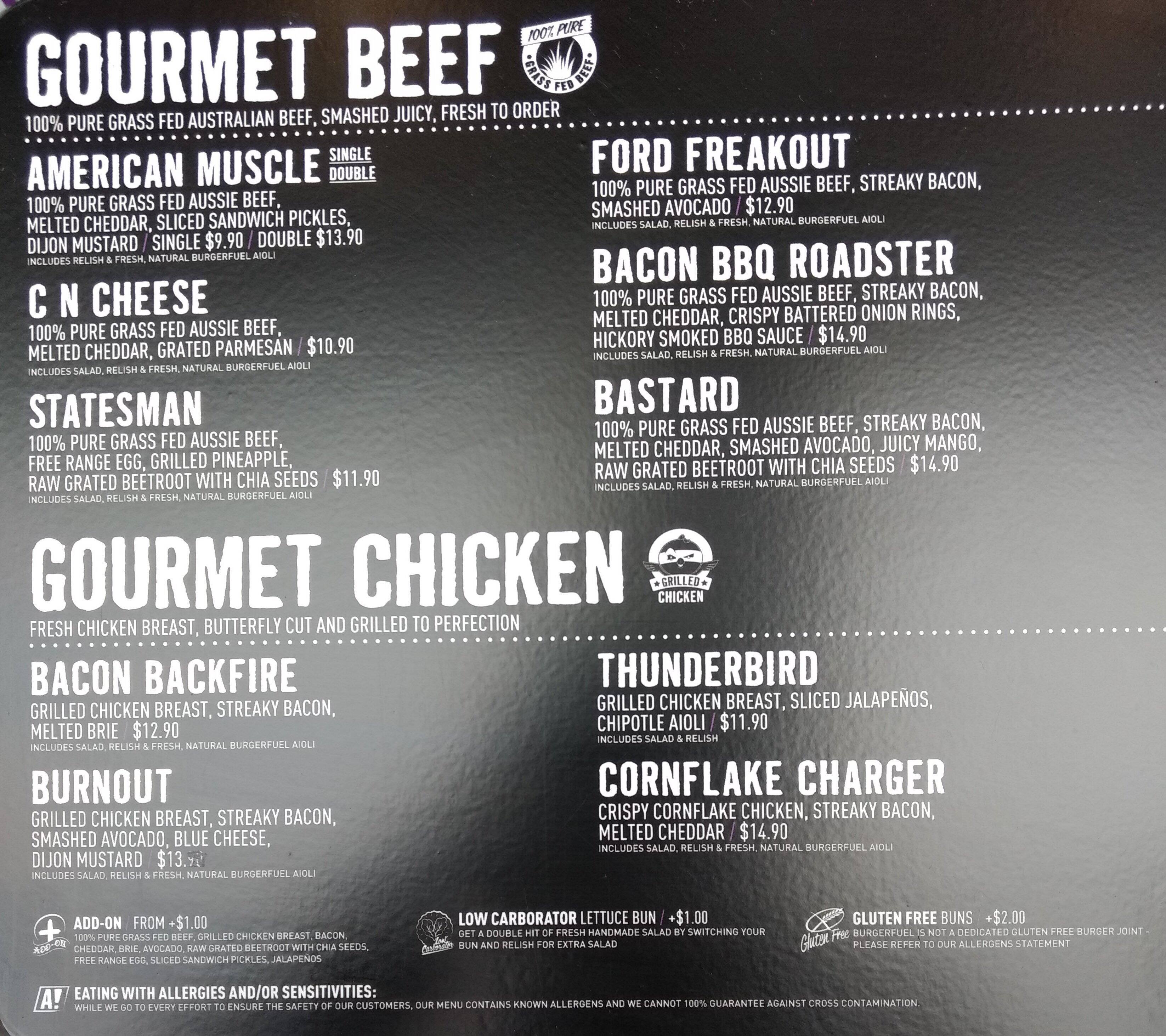 BurgerFuel Menu, Menu for BurgerFuel, Newtown, Sydney - Urbanspoon/Zomato