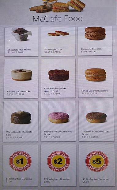 Menu at McDonald's restaurant, Springvale, Cnr Princes Hwy