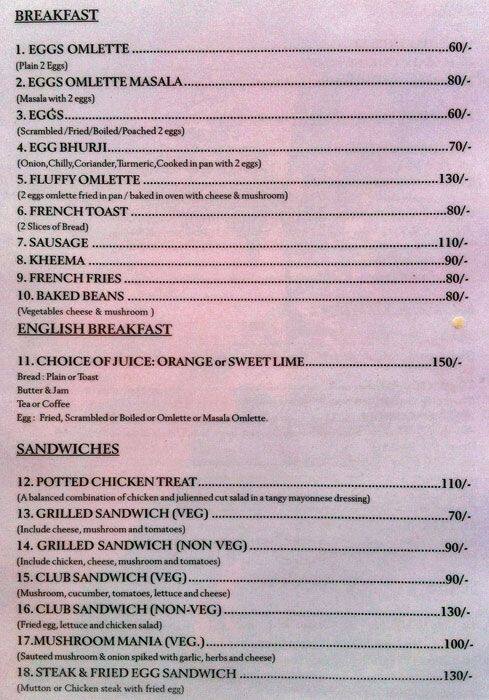 Menu at Simply Food, Mumbai