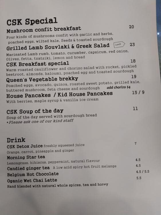 Menu at Charles Street Kitchen cafe, Putney