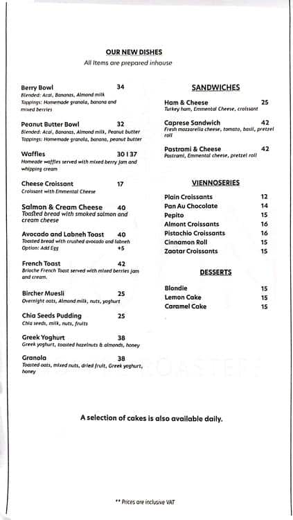 Menu of Boon Coffee, Jumeirah Lake Towers (JLT), Dubai