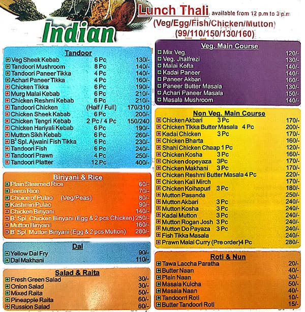 Menu at B SQUARE, Kolkata, 565, Liberty Plaza, M.B. Road, Banik More ...