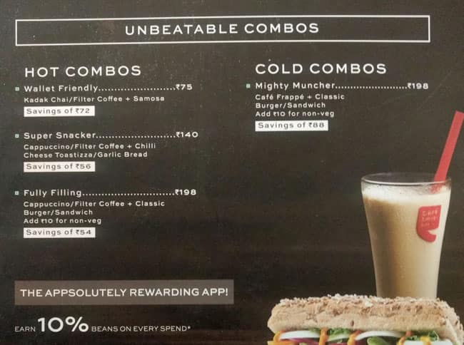 Menu at cafe coffee day, Guntur, Cafe Coffee Day C/O BMG CREATIONS