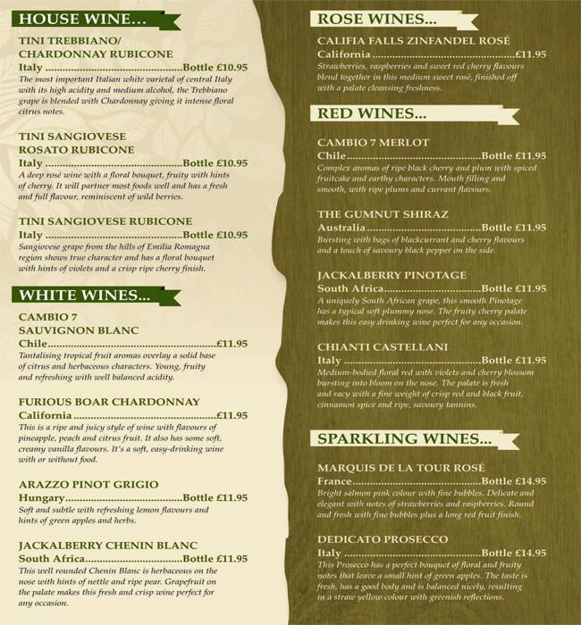 Menu at Beech Tree pub & bar, High Wycombe