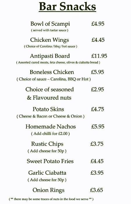 Menu at Beech Tree pub & bar, High Wycombe