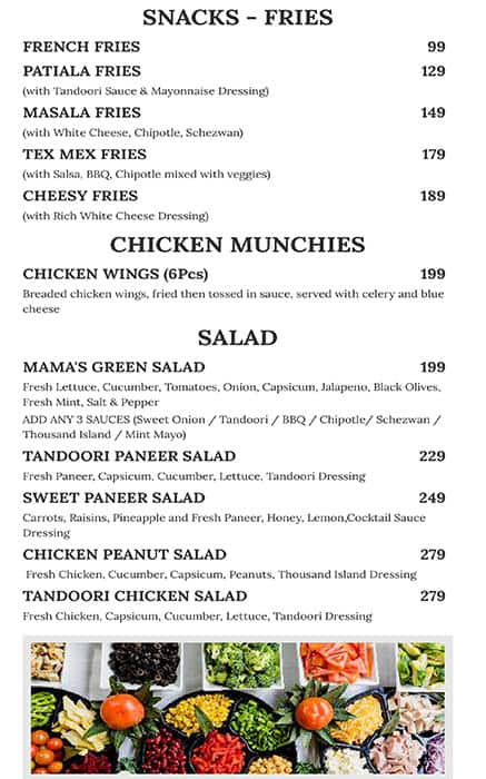 Menu of Abbott's Cafe N Bistro, Model Town, Ludhiana