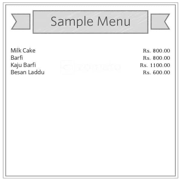 Menu of Laxmi Sweets, Grant Road, Mumbai