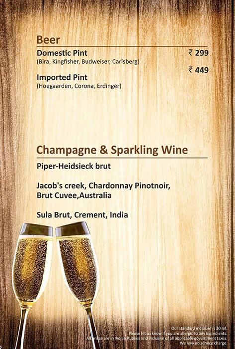 Menu of Czar Restobar - The Fern Residency, Turbhe, Navi Mumbai