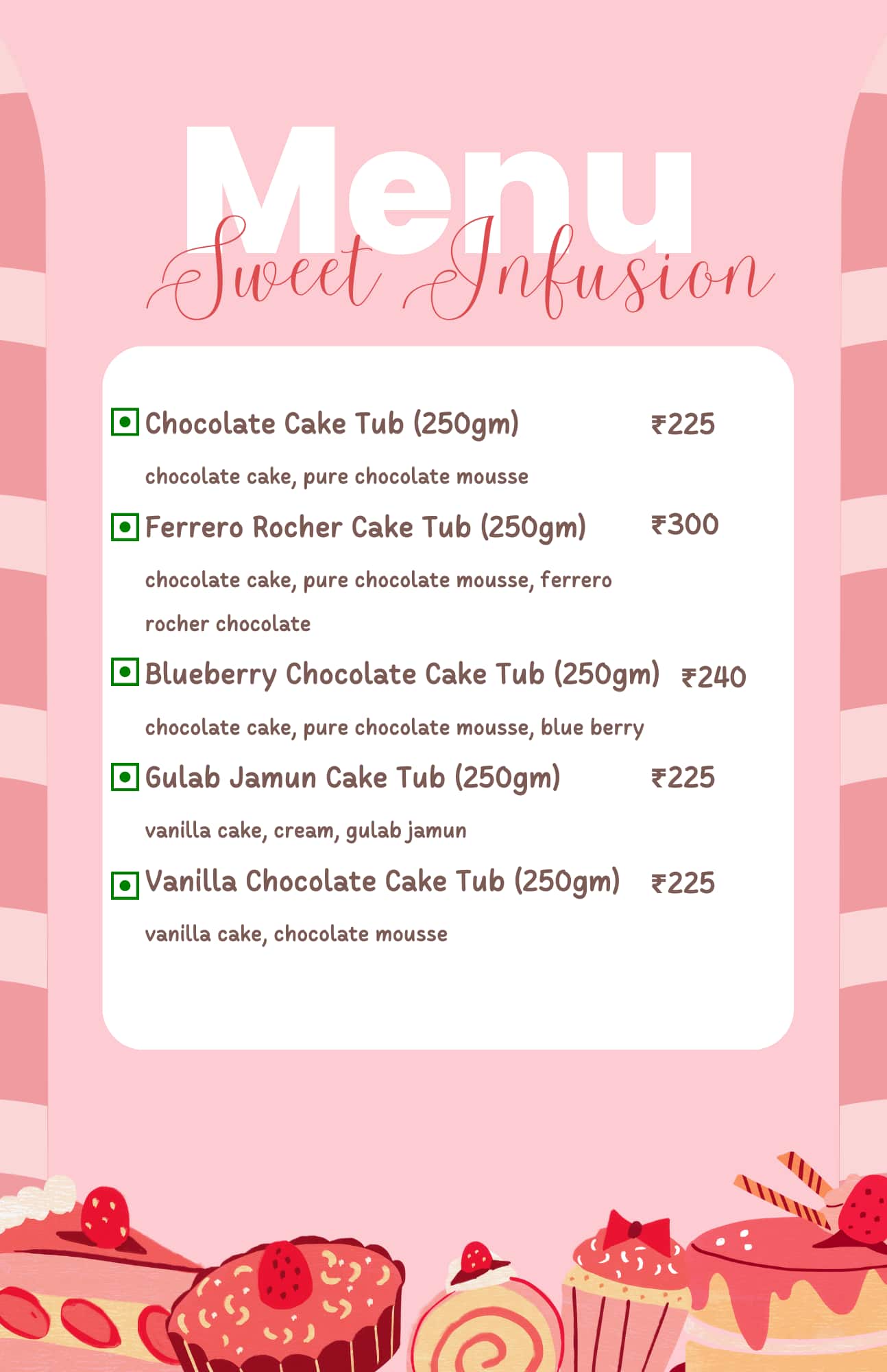 Menu of Sweet Infusion, Hiranandani Estate, Thane West, Thane