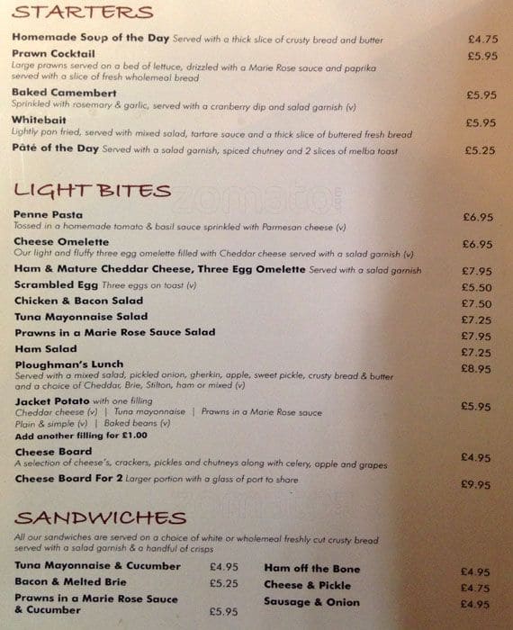 Menu at The King and Tinker pub & bar, Enfield