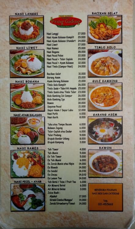 Pondok Pring Gading Menu, Menu for Pondok Pring Gading, Kelapa Gading ...
