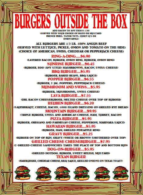 Menu at Cooper's Café cafe, Anderson