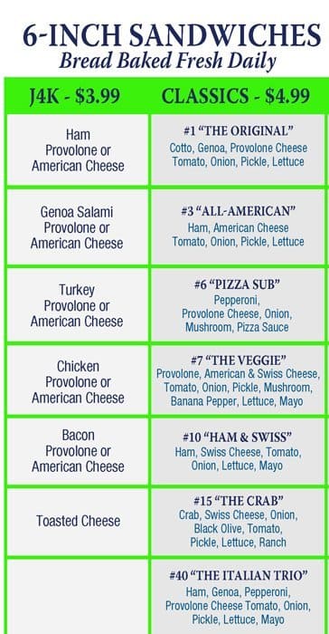 Scott's Subs de Pere Menu - Urbanspoon/Zomato