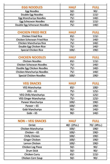 Menu at Hot & Cool Point, Secunderabad