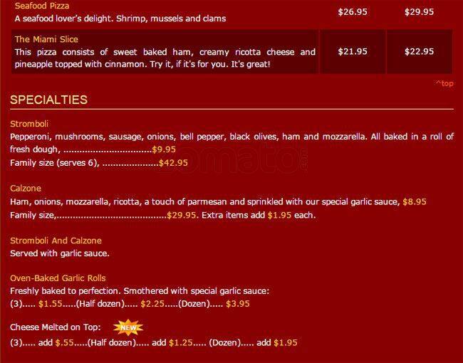 Menu at The Big Cheese of Miami desserts, Miami