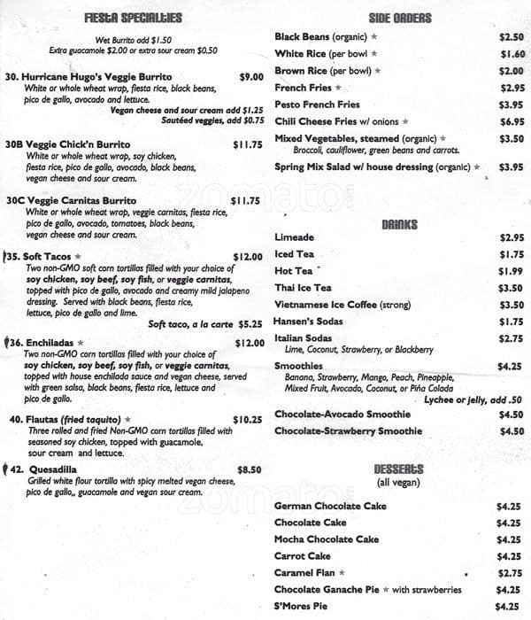 Carta del restaurante The Happy Hooligans, San Jose, Branham Ln # A9