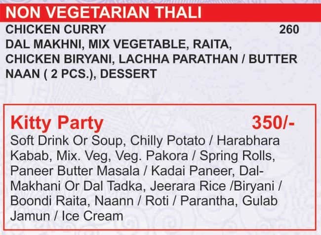 Menu at Silver Crown, Gurugram Rural, 92/9