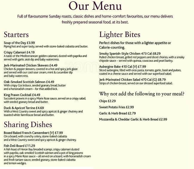 Menu at Ye Olde Red Lion pub & bar, Sutton, 17 Park Rd