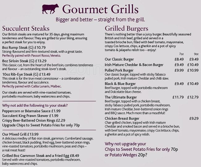 Menu at Ye Olde Red Lion pub & bar, Sutton, 17 Park Rd