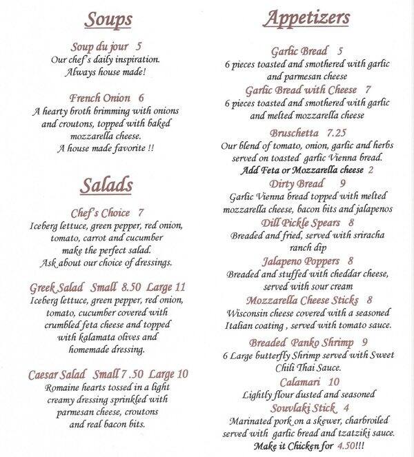 Menu at Occasions Restaurant And Pub, Toronto