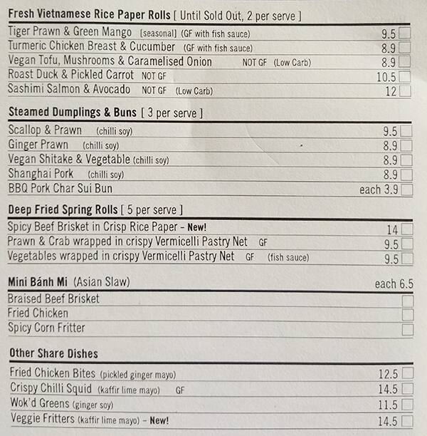 Menu at misschu restaurant, South Yarra, 276 Toorak Rd