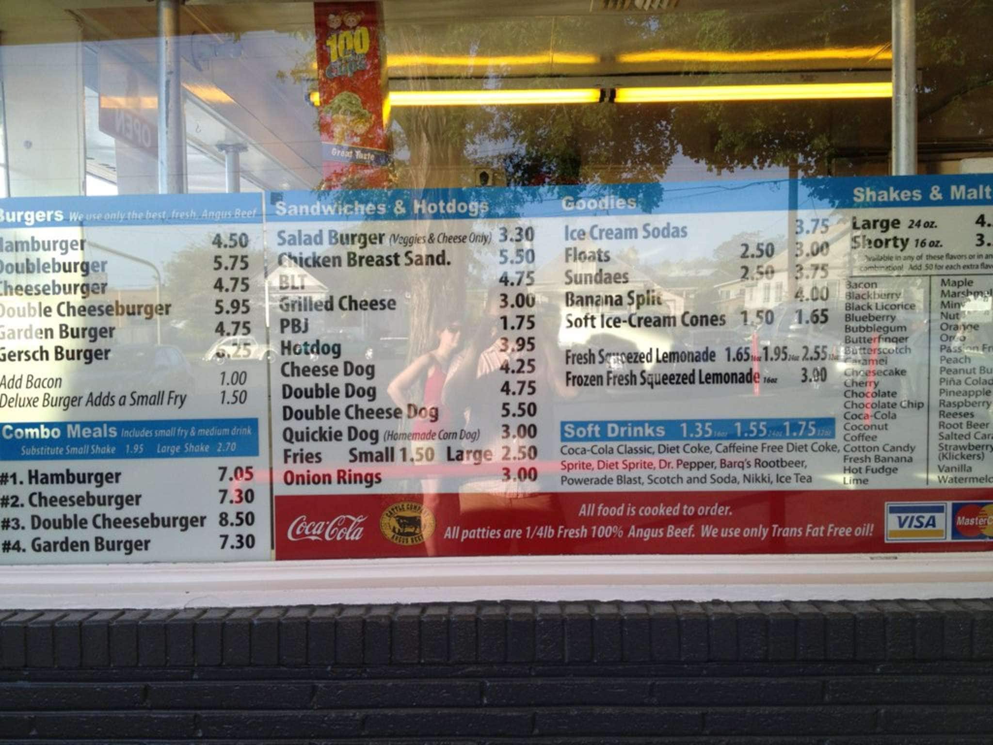 Menu at Ice-Burg Drive-In fast food, Walla Walla