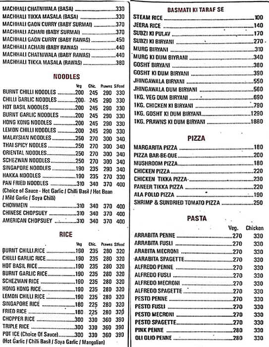 Menu at KD Residency - Hotel in Kalyan, Kalyan