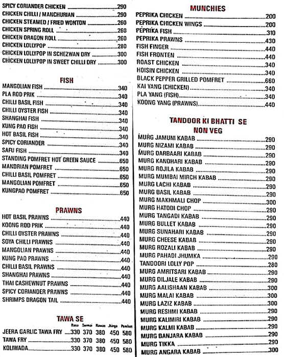 Menu at KD Residency - Hotel in Kalyan, Kalyan