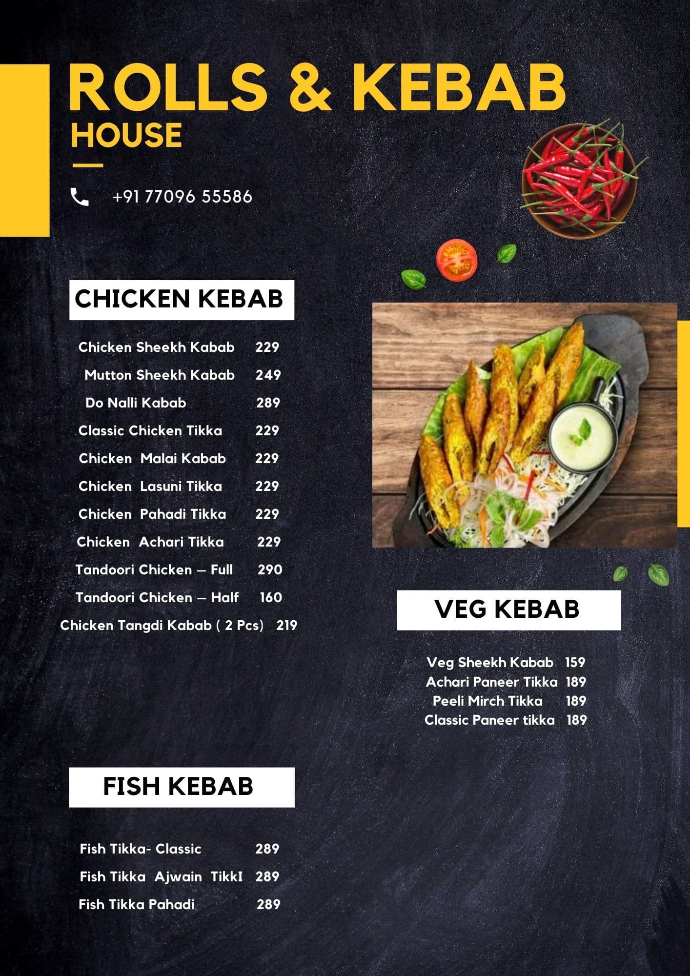 Menu of Roll & Kebab House, Wagholi, Pune